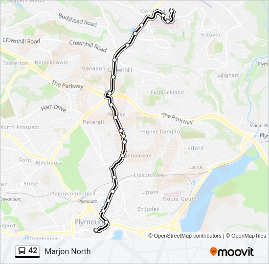 42 Route: Schedules, Stops & Maps - Marjon North (Updated)