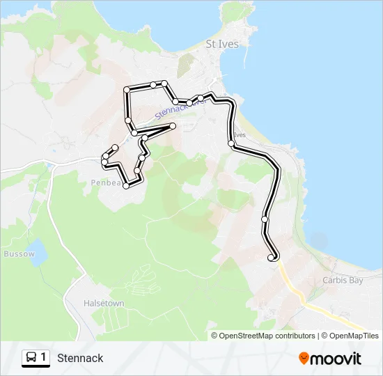 1 Route: Schedules, Stops & Maps - Stennack (Updated)