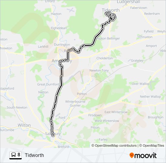 8 Route: Schedules, Stops & Maps - Tidworth (Updated)