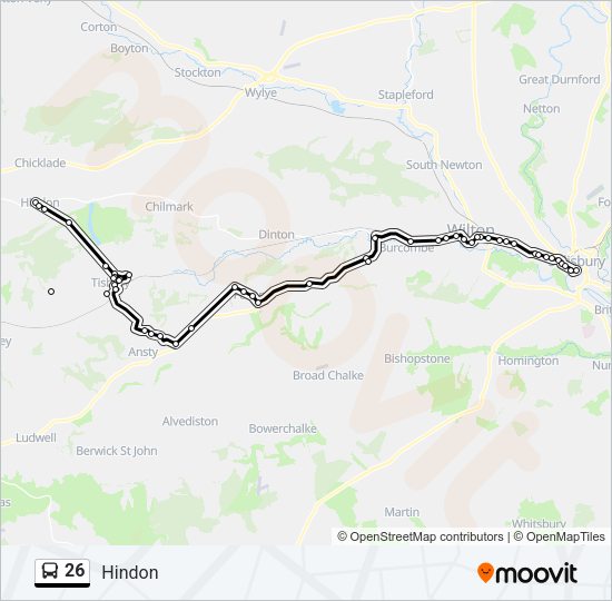 26 Route: Schedules, Stops & Maps - Hindon (Updated)