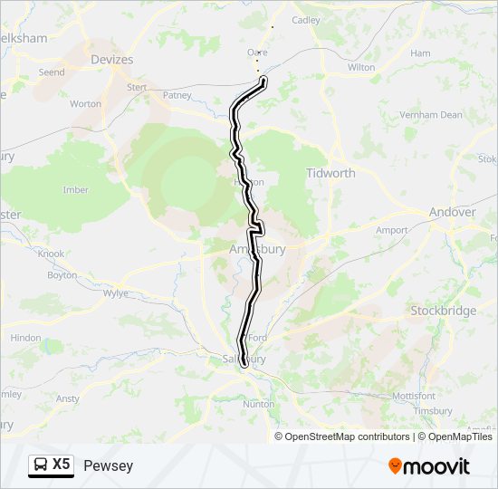 x5 Route: Schedules, Stops & Maps - Pewsey (Updated)