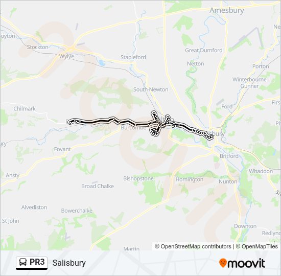 pr3 Route: Schedules, Stops & Maps - Salisbury (Updated)
