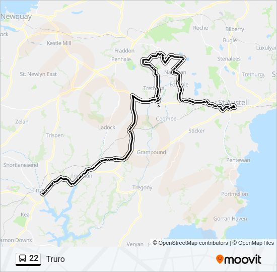 22 Route: Schedules, Stops & Maps - Truro (Updated)