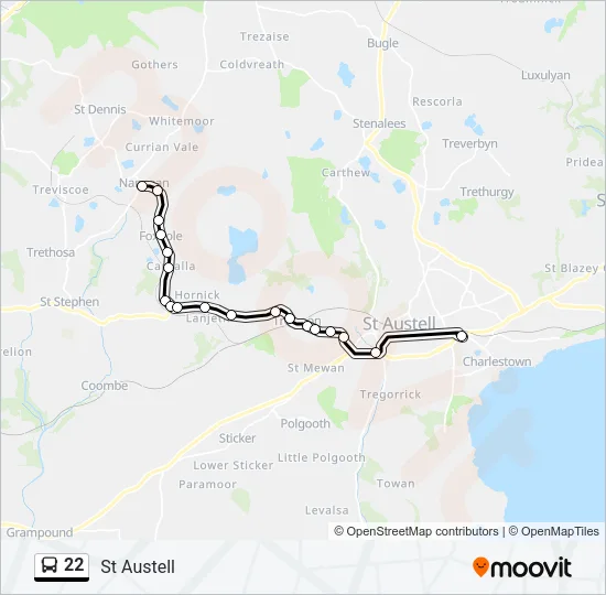 22 Route: Schedules, Stops & Maps - St Austell (Updated)