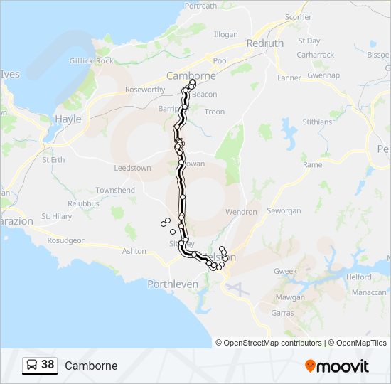 38 Route: Schedules, Stops & Maps - Camborne (Updated)