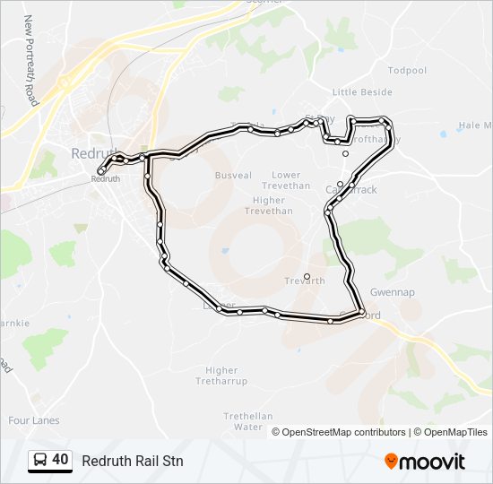 40 Route: Schedules, Stops & Maps - Redruth Rail Stn (Updated)