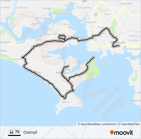 70 Route: Schedules, Stops & Maps - Cremyll (Updated)