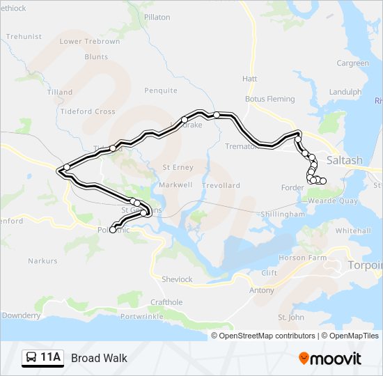 11a Route: Schedules, Stops & Maps - Broad Walk (Updated)