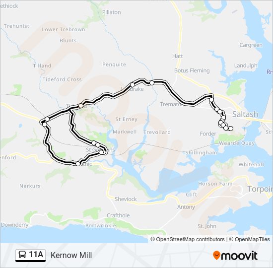 11A Route: Schedules, Stops & Maps - Kernow Mill (Updated)