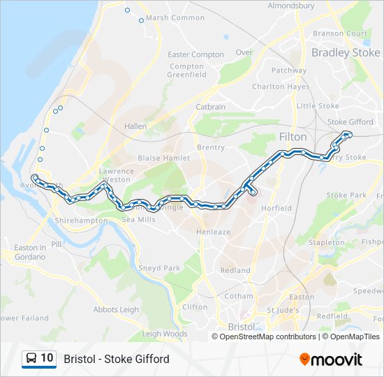 10 Route: Schedules, Stops & Maps - Stoke Gifford Bristol Parkway Stn ...