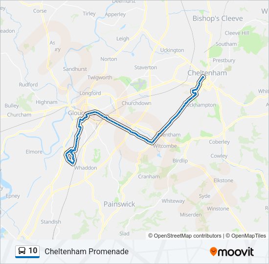 10 Route: Schedules, Stops & Maps - Cheltenham Promenade (Updated)