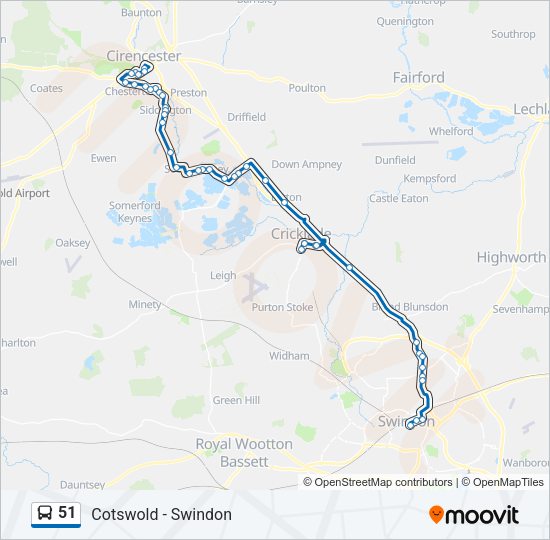 51 Route: Schedules, Stops & Maps - Swindon (Updated)