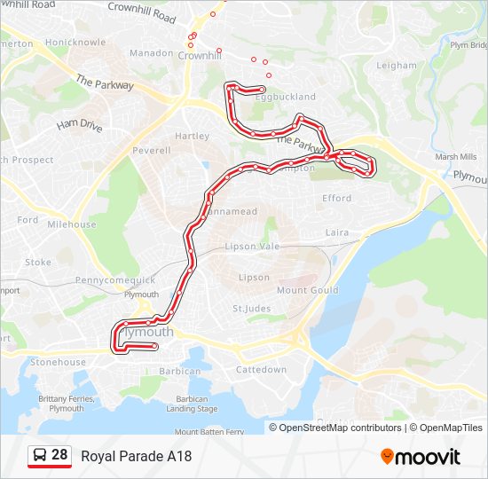 28 Route: Schedules, Stops & Maps - Royal Parade A18 (Updated)