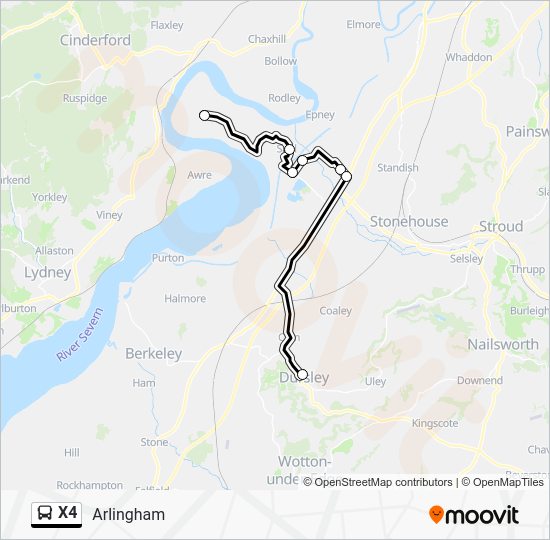 x4 Route: Schedules, Stops & Maps - Dursley (Gloucs) (Updated)