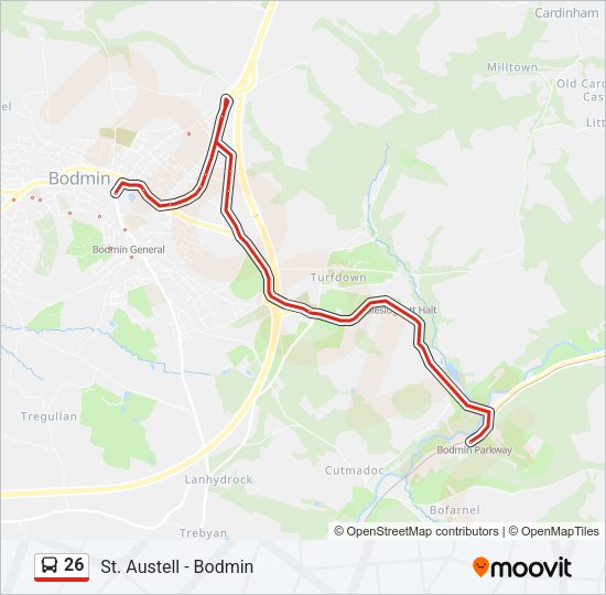 26 Route: Schedules, Stops & Maps - Bodmin Parkway Stat (Updated)