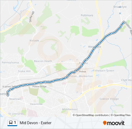 1 Route: Schedules, Stops & Maps - Exeter Bus Station Bay 11 (Updated)