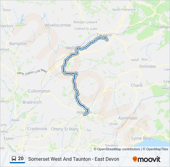 20 Route: Schedules, Stops & Maps - Honiton (Updated)