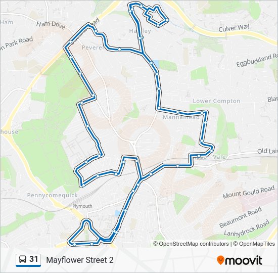 31 Route: Schedules, Stops & Maps - Plymouth City Centre Royal Parade ...