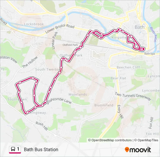 1 Route: Schedules, Stops & Maps - Bath Bus Station (Updated)