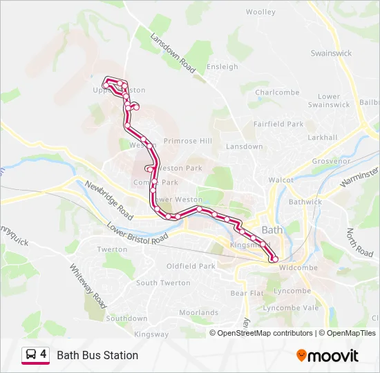 4 Route: Schedules, Stops & Maps - Bath Bus Station (Updated)
