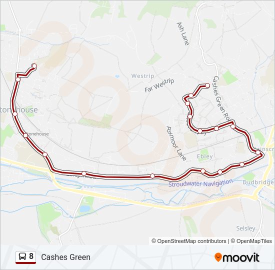 8 Route: Schedules, Stops & Maps - Cashes Green (Updated)