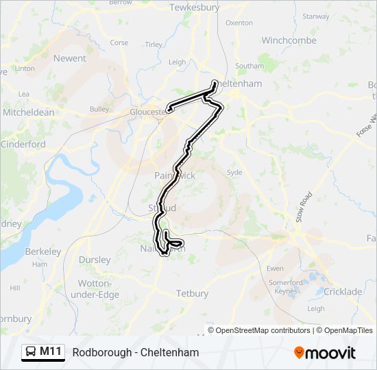 m11 Route: Schedules, Stops & Maps - Rodborough Common (Updated)