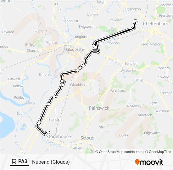 pa3 Route: Schedules, Stops & Maps - Nupend (Gloucs) (Updated)