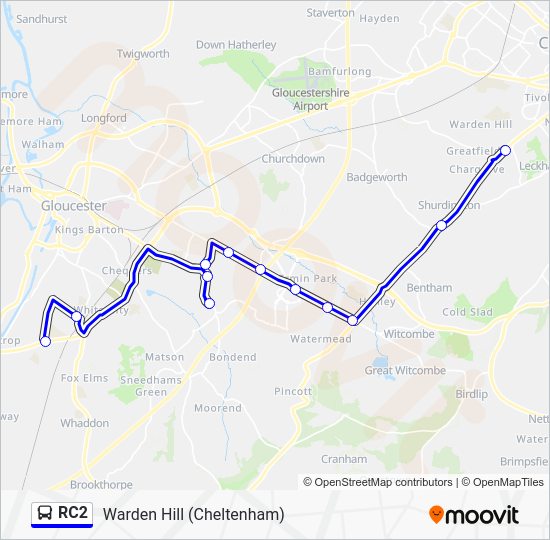 rc2 Route: Schedules, Stops & Maps - Warden Hill (Cheltenham) (Updated)
