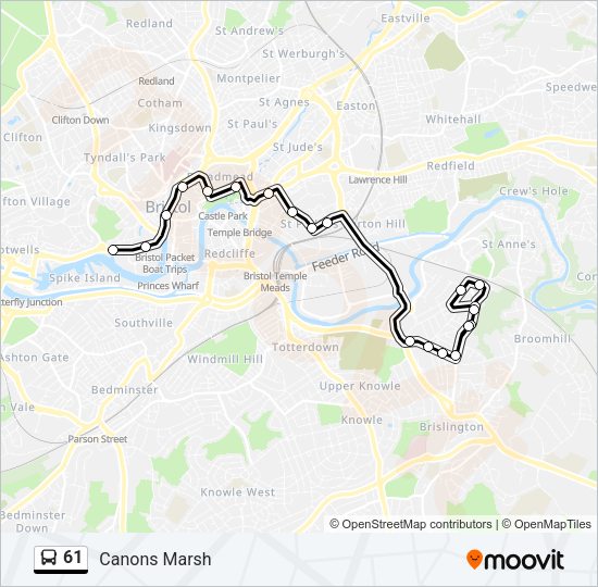 61 Route: Schedules, Stops & Maps - Canons Marsh (Updated)