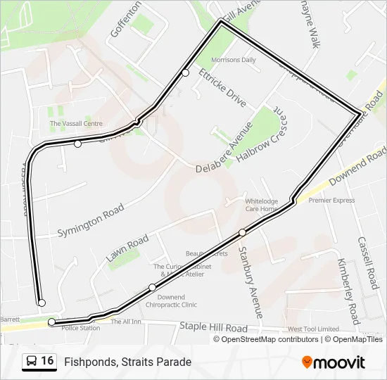 16 Route: Schedules, Stops & Maps - Fishponds, Straits Parade (Updated)
