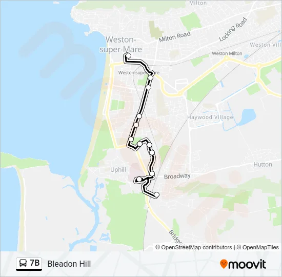 7B Route: Schedules, Stops & Maps - Bleadon Hill (Updated)
