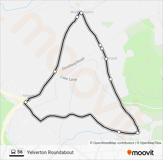 56 Route: Schedules, Stops & Maps - Yelverton Roundabout (Updated)