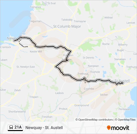 21a Route: Schedules, Stops & Maps - St Austell Station (Updated)