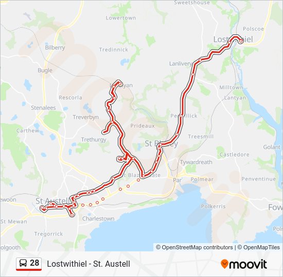 28 Route: Schedules, Stops & Maps - Looe Comm Academy (Updated)