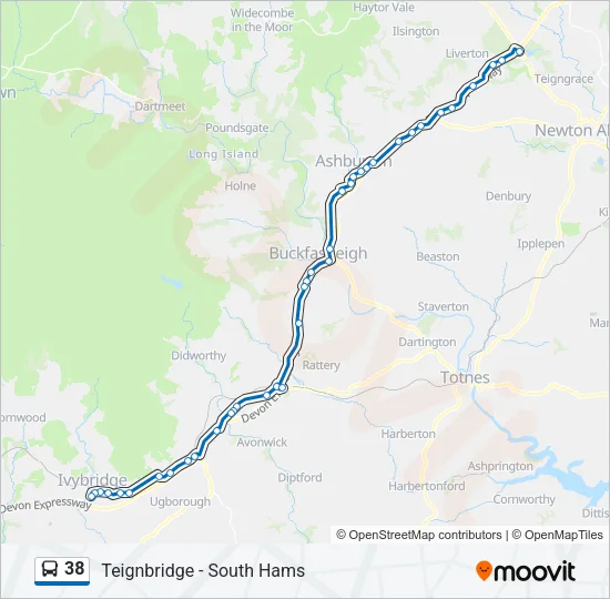 38 Route: Schedules, Stops & Maps - Ivybridge Bp Garage (Updated)