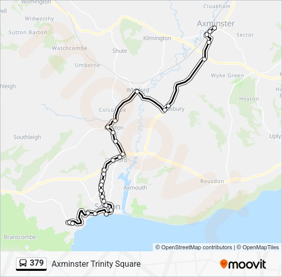 379 Route: Schedules, Stops & Maps - Axminster Trinity Square (Updated)