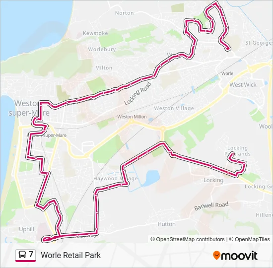 7 Route: Schedules, Stops & Maps - Worle Retail Park (Updated)