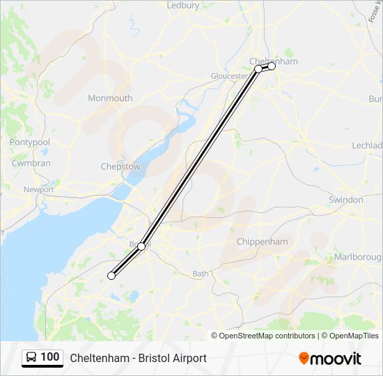 100 Route: Schedules, Stops & Maps - Cheltenham - Bristol Airport (Updated)