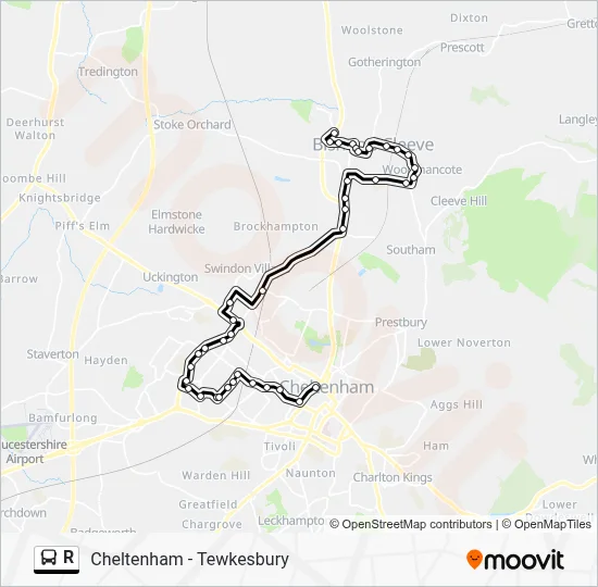 R Route: Schedules, Stops & Maps - Cheltenham, Primark (Updated)