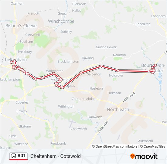 801 Route: Schedules, Stops & Maps - Bourton-On-The-Water, Pulhams Bus ...