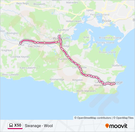 X50 Route: Schedules, Stops & Maps - Wool Station (Updated)