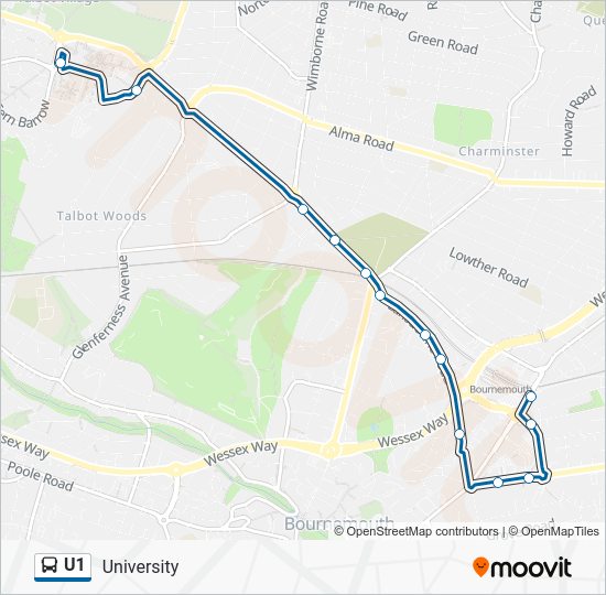 U1 Route: Schedules, Stops & Maps - University (Updated)