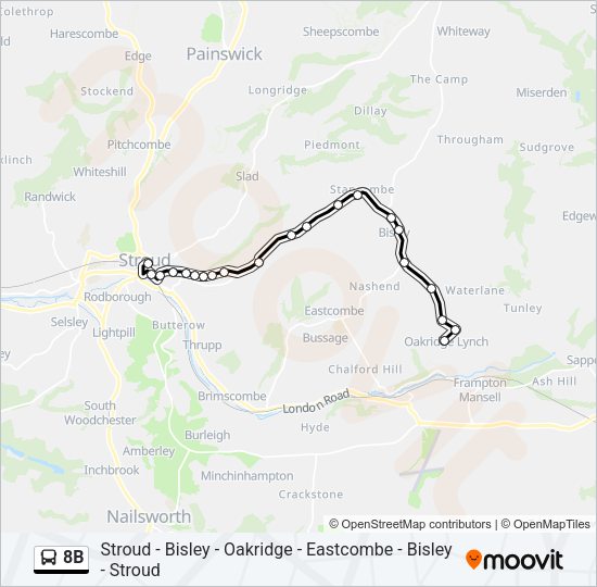 8b Route: Schedules, Stops & Maps - Stroud (Updated)