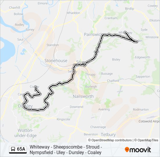 65a Route: Schedules, Stops & Maps - Coaley (Updated)
