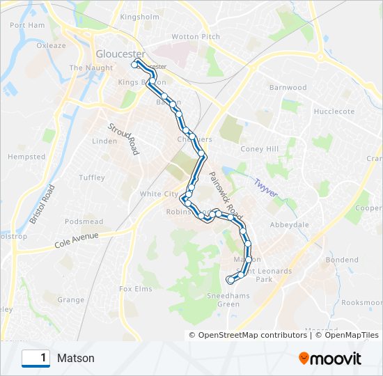 1 Route: Schedules, Stops & Maps - Matson (Updated)