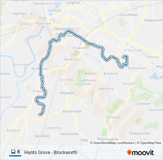 8 Route: Schedules, Stops & Maps - Brockworth (Updated)