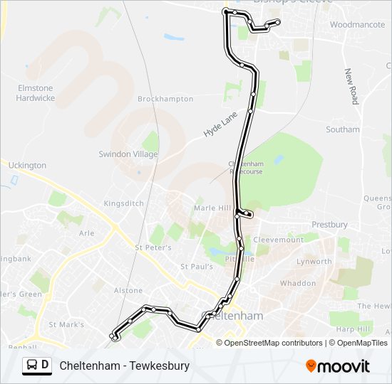 d Route: Schedules, Stops & Maps - Bishops Cleeve (Updated)