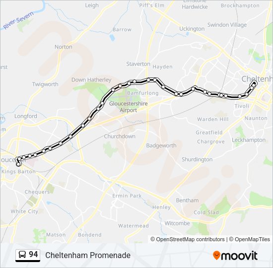 94 Route: Schedules, Stops & Maps - Cheltenham Promenade (Updated)