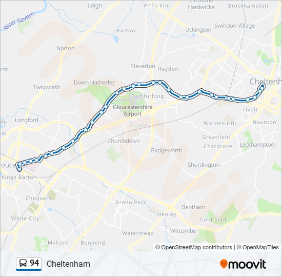 94 Route: Schedules, Stops & Maps - Cheltenham (Updated)