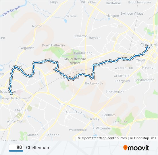 98 Route: Schedules, Stops & Maps - Cheltenham (Updated)